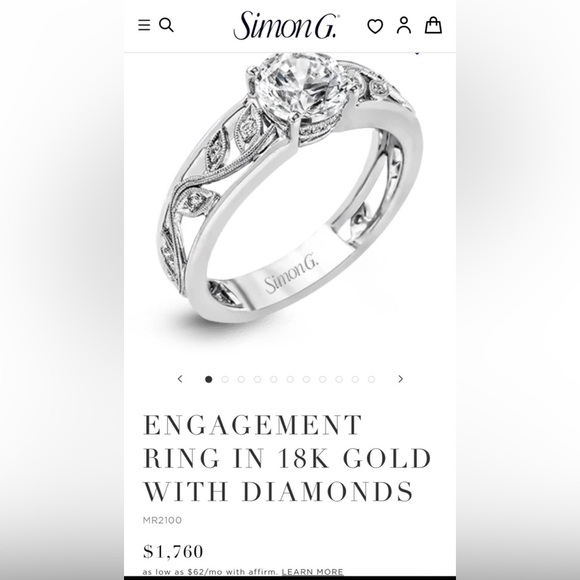 Simon G. | Jewelry | Simon G Engagement Ring Meyers Jewelers | Poshmark